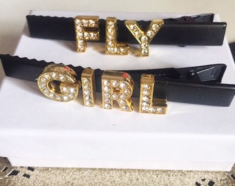 Personalised Hair Clips, Customised Hair Clip, Custom Name Black Hair ...