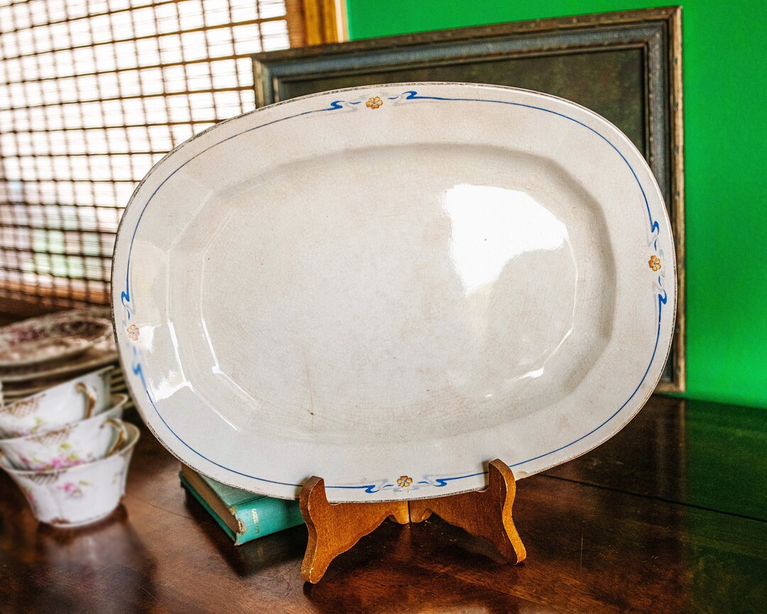 Heavy Ironstone Platter White With a Delicate Design and Lots - Etsy