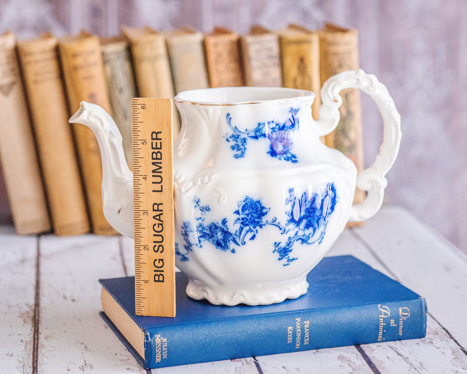 Flow Blue Teapot Large Antique Ironstone Teapot in | Etsy