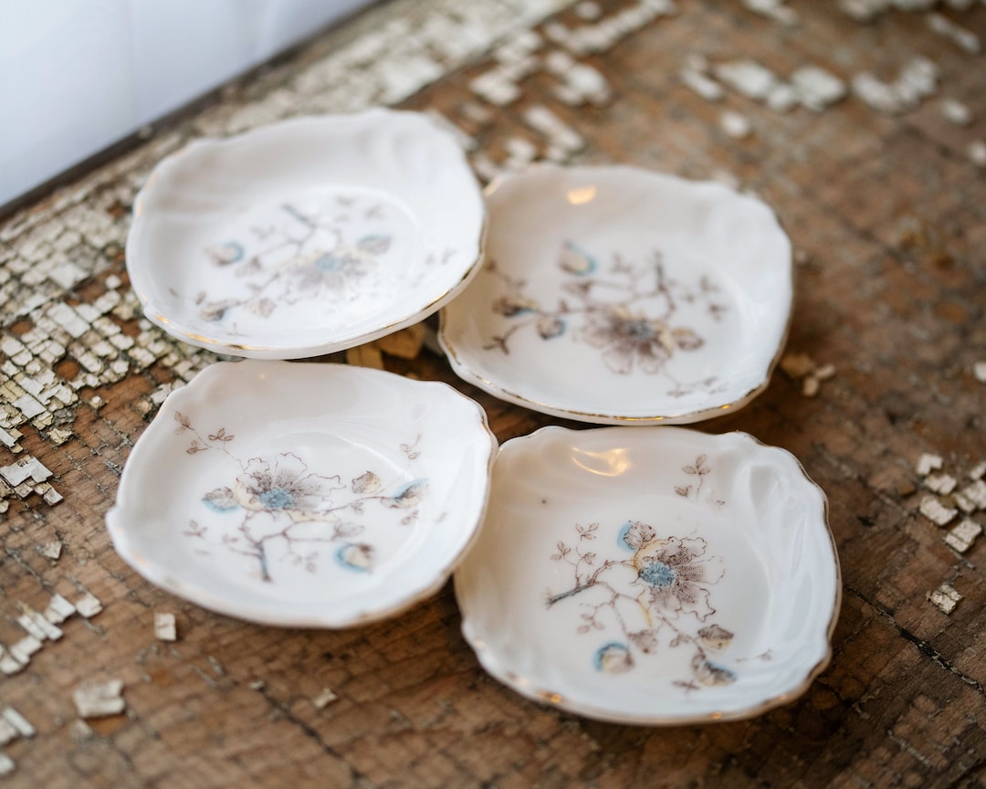 Four European Antique Butter Pats, Porcelain by Mark Gutherz of ...