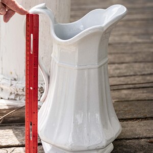 Heavy Antique White Ironstone Ewer, Made by English Potter T & R Boote ...
