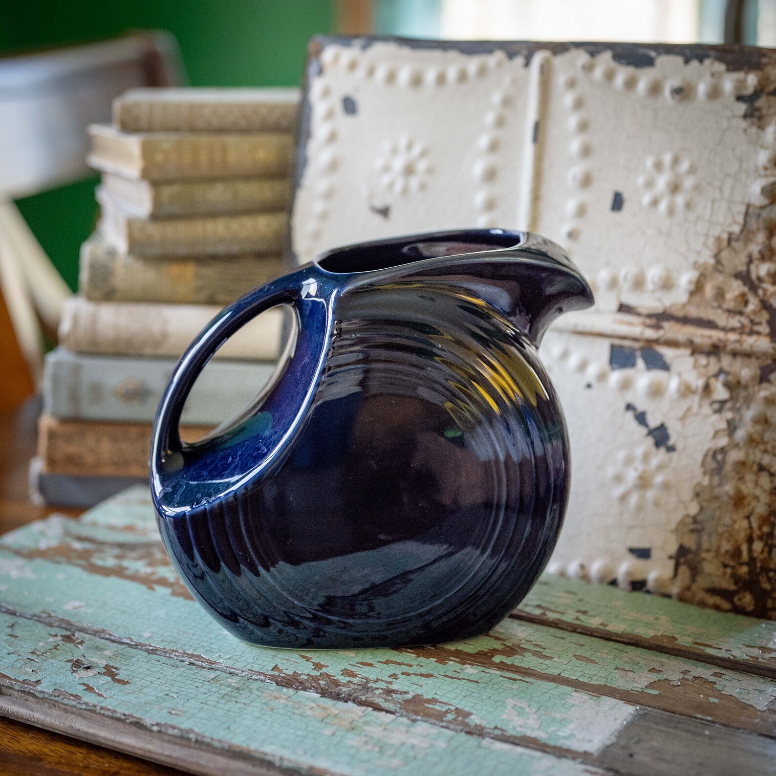 Large Cobalt Blue Fiesta Disc Pitcher, Post 1986 Version; Discontinued ...