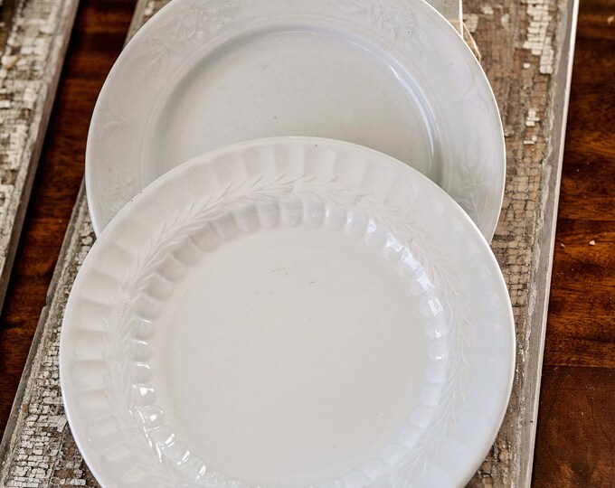 Two Wheat / Grain Motif Ironstone Plates One an Esp. Rare Maker English ...