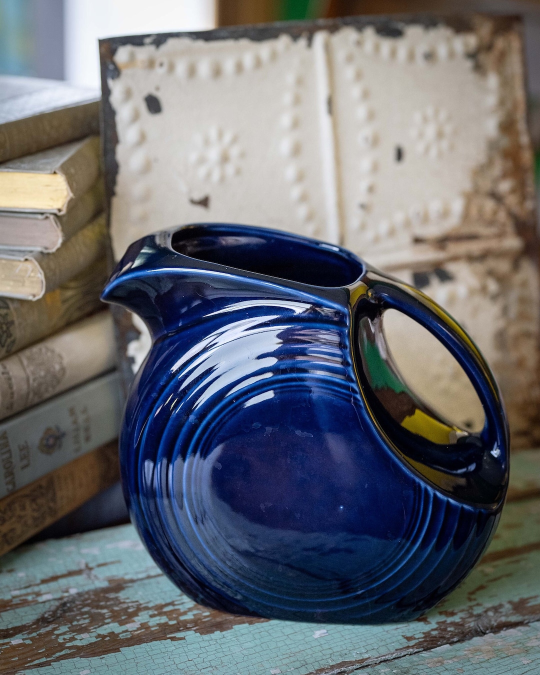 Large Cobalt Blue Fiesta Disc Pitcher, Post 1986 Version; Discontinued ...