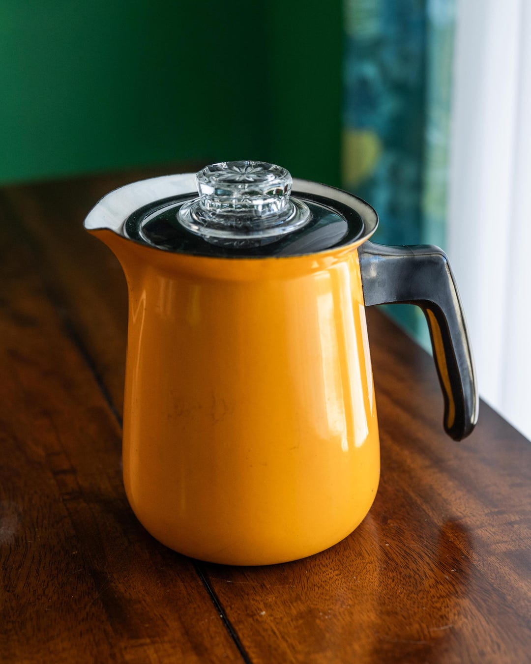 Vintage Enamelware Coffee Percolator, Yellow, 1960s, MCM Mid Century ...