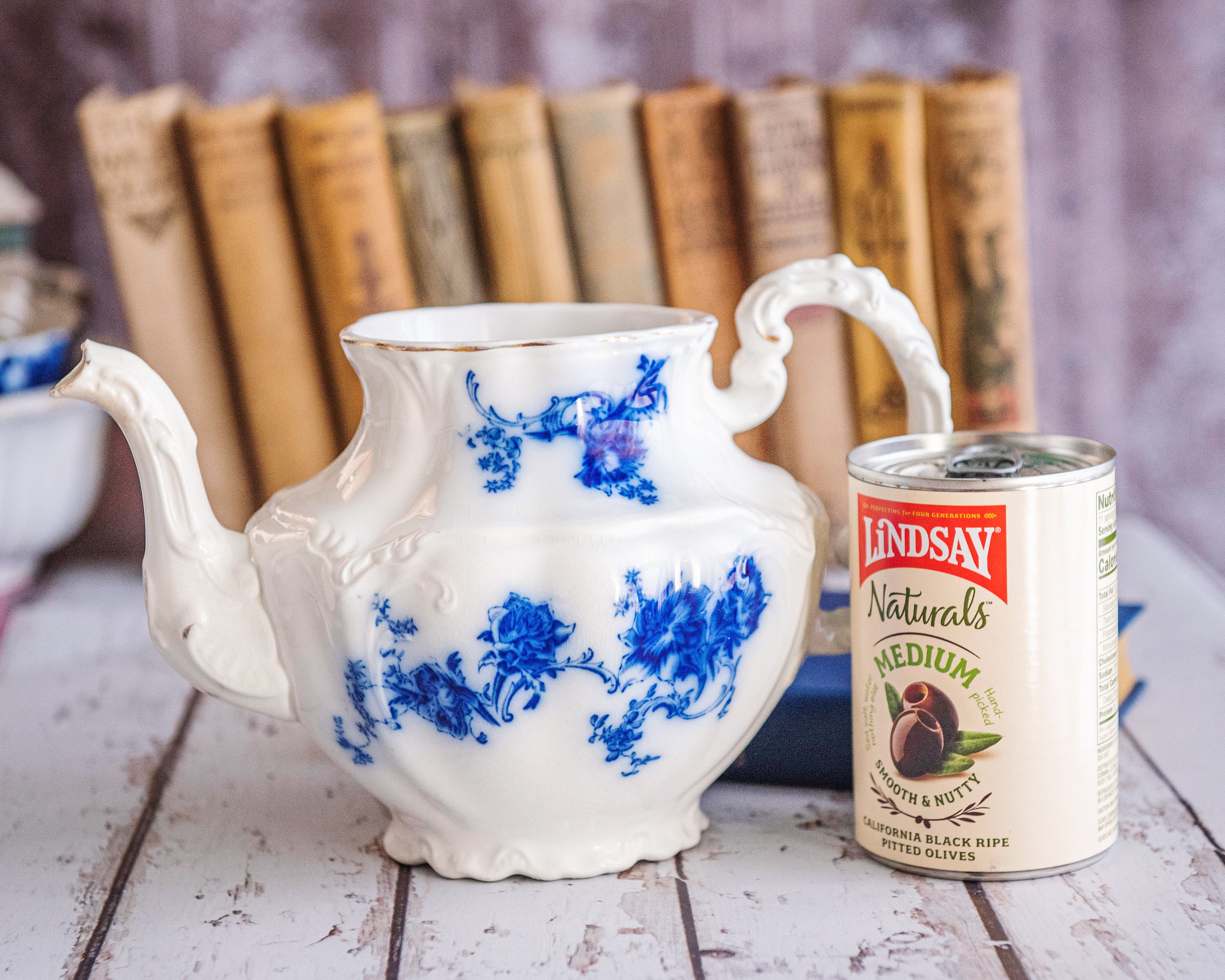 Flow Blue Teapot Large Antique Ironstone Teapot in | Etsy