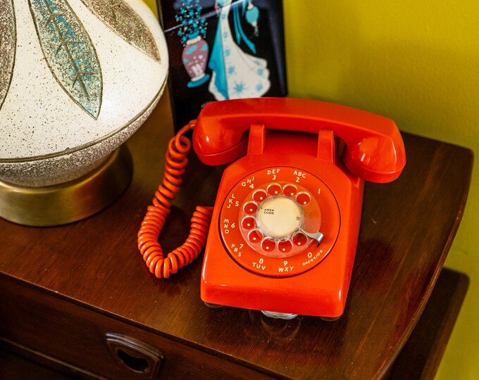 Vintage, Orange Rotary Desk Phone, 1970s, so Nostalgic! - Etsy