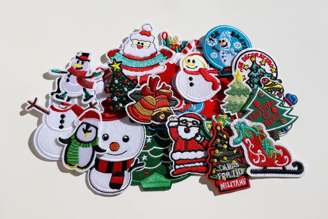 Christmas Iron-on Patches Festive Holiday Patches - Etsy