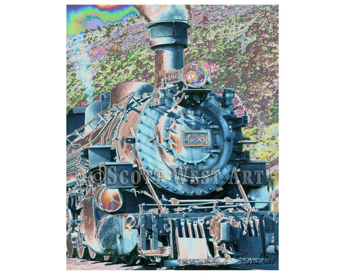 Old West Victorian Steam Engine Train Fine Art Large Wall - Etsy