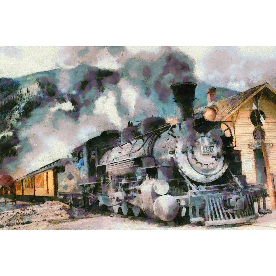 Steam Engine Monet Impression Fine Art, Medium/large Wall Art Décor ...