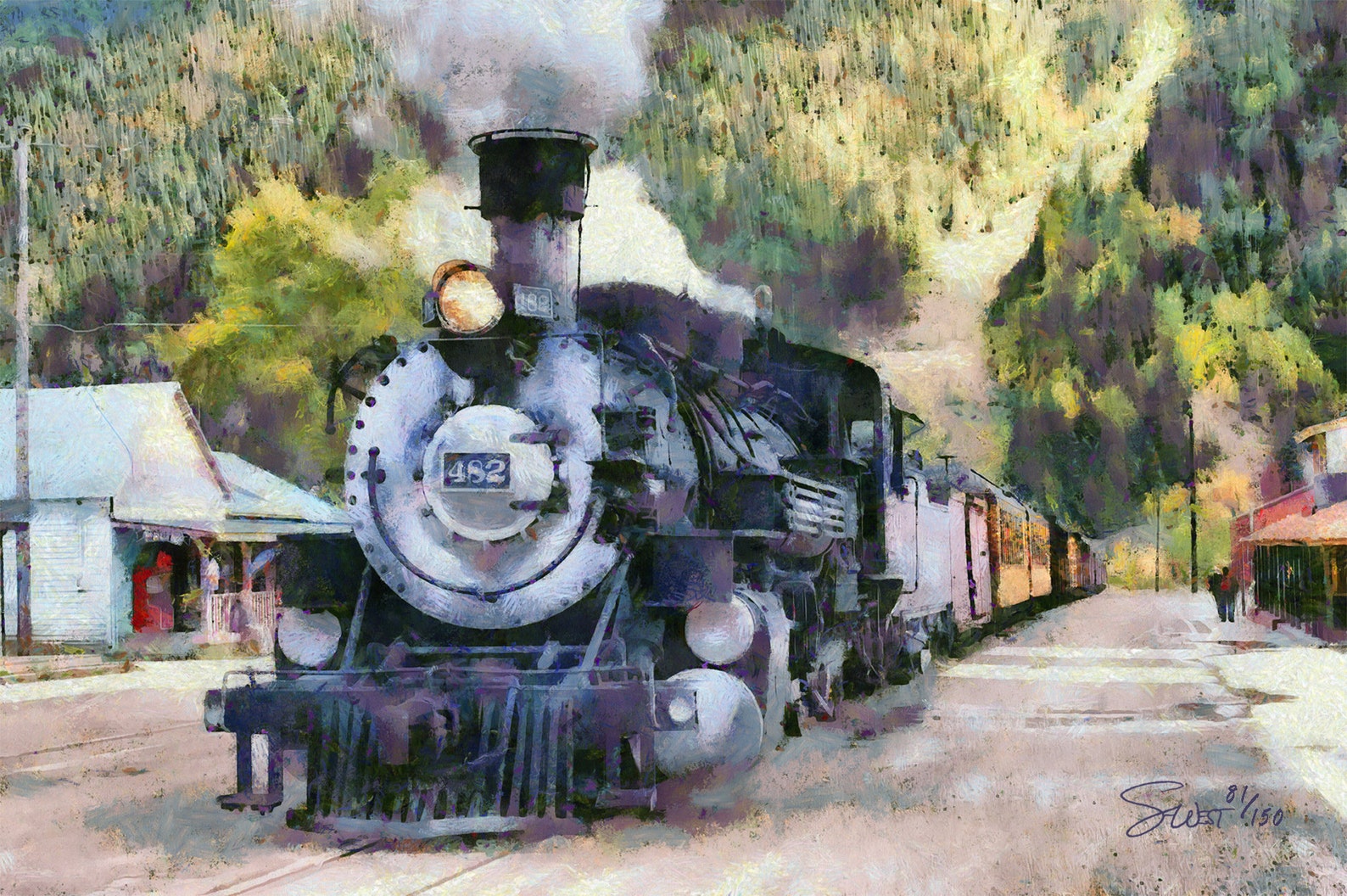 Old West Victorian Steam Engine Train – Fine Art, Large Wall Art Décor ...