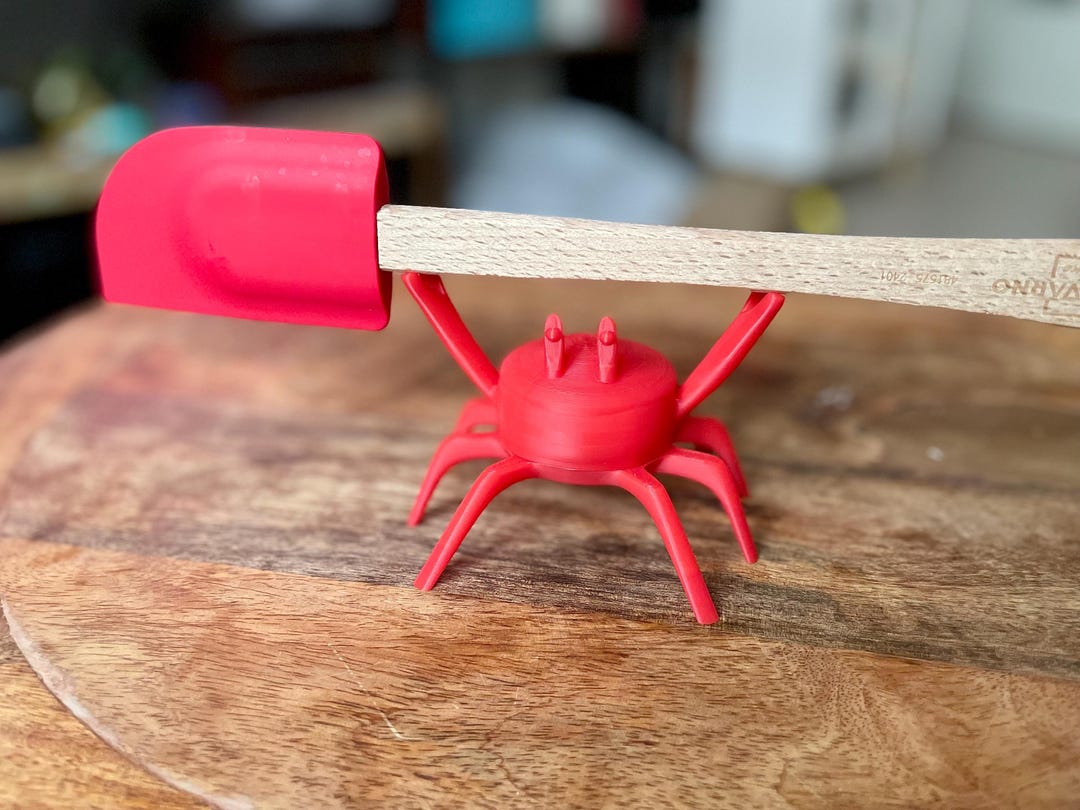 Cooking Spoon Holder in Crab Design and Matching Coaster With Coral ...