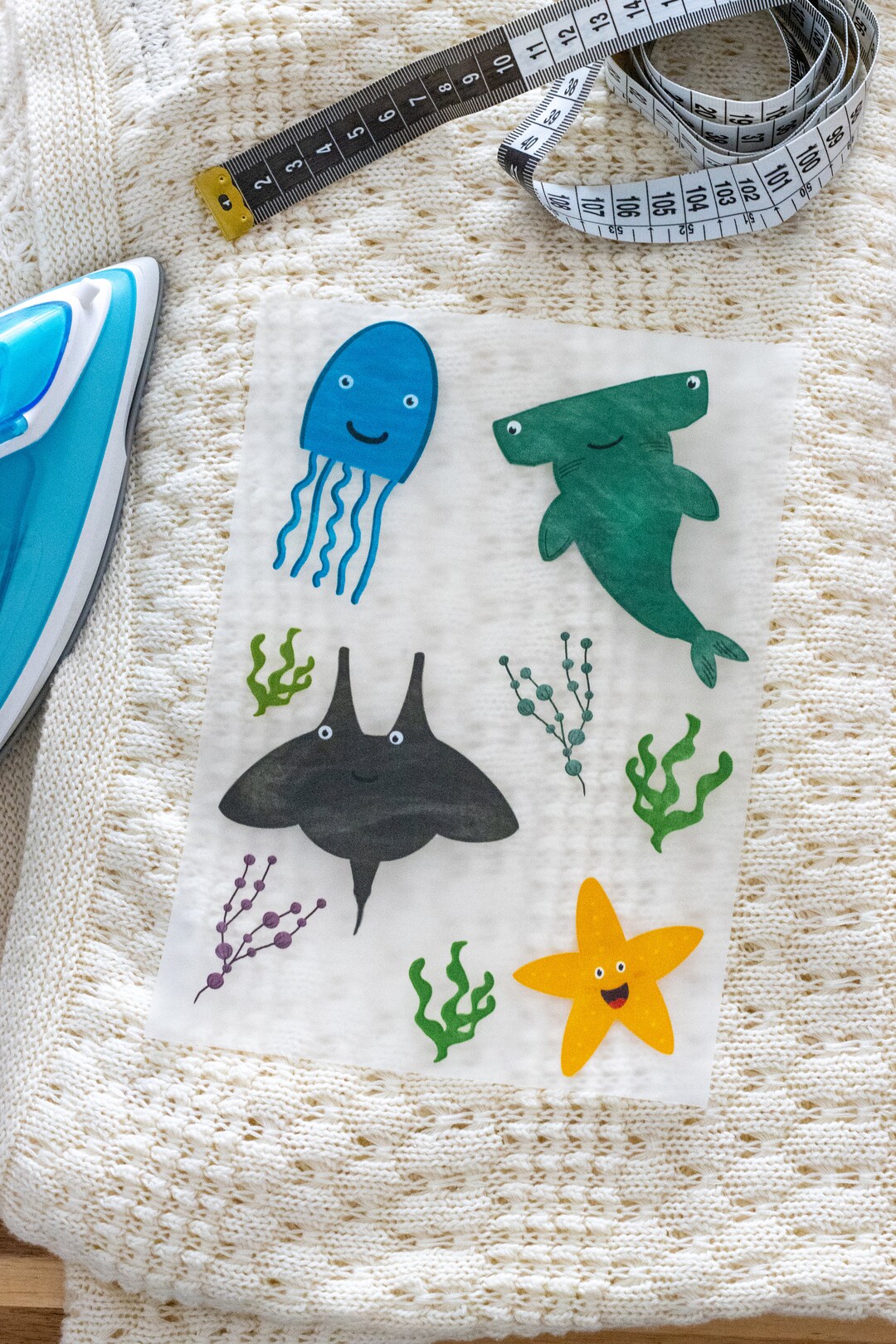 Iron-on Pictures Sea Creatures in A5 Set Iron-on Patches Pictures to ...