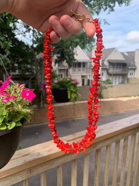 Vintage red necklace - Gem