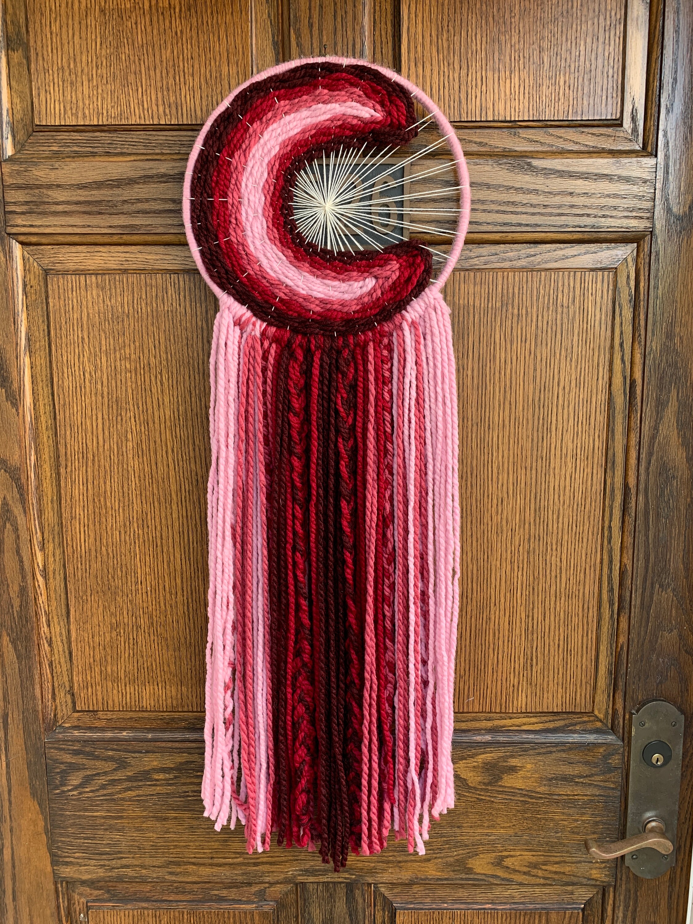 Large Red Moon Weaving Made to Order | Moon Macrame | Moon Wall Hanging ...