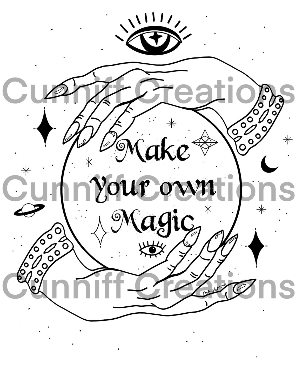 Witch Art Print | Make Your Own Magic Coloring Page (digital Download ...