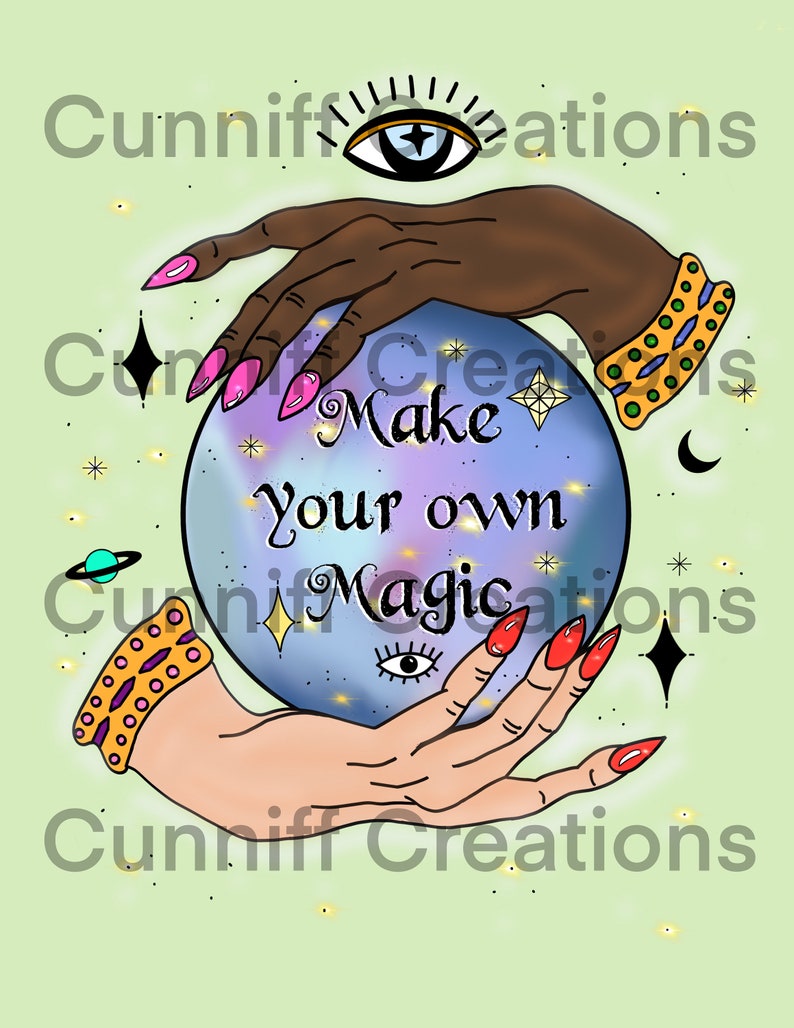 Witch Aesthetic Art Print Make Your Own Magic Wall Art Unique Digital ...