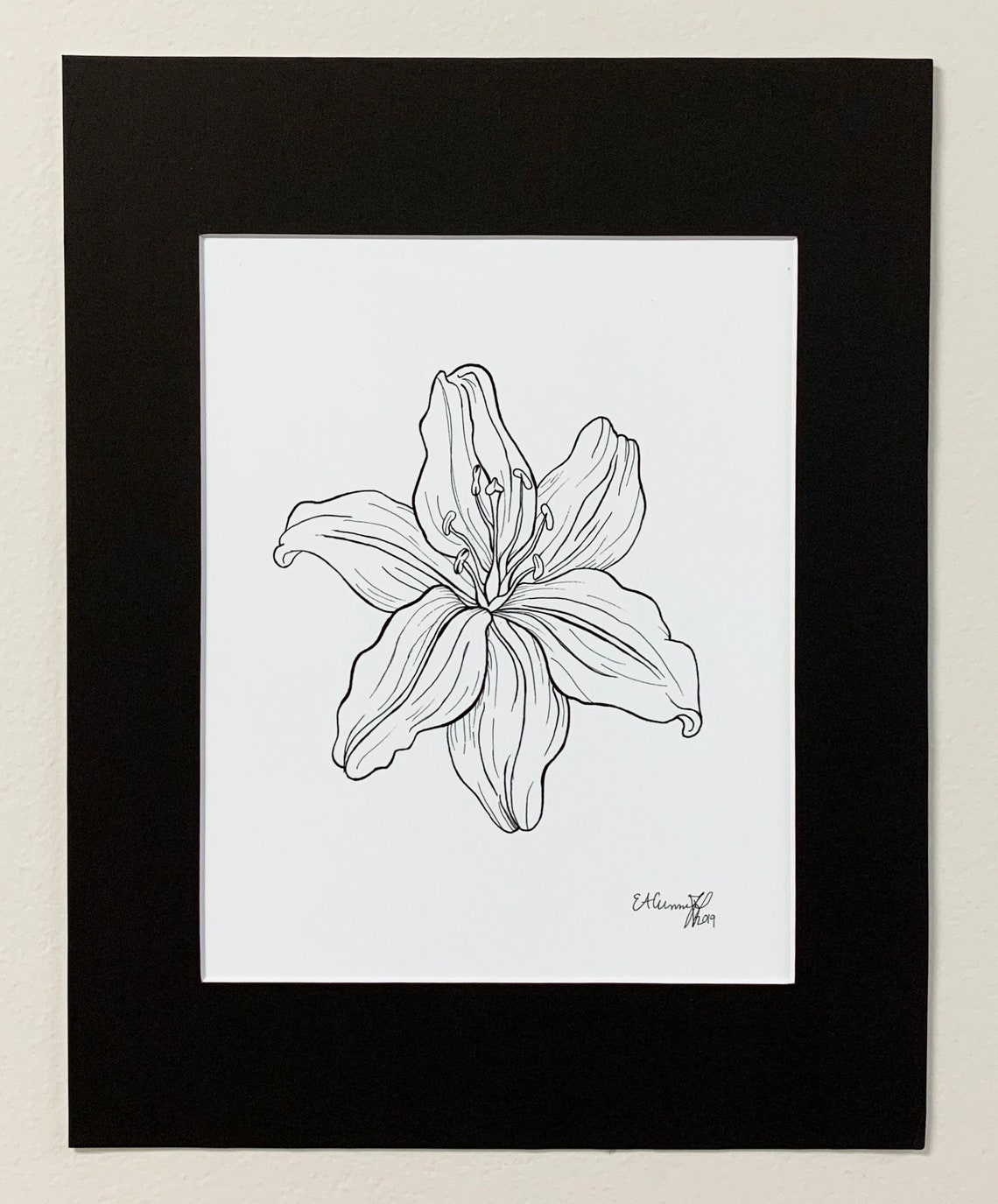 Lily Flower Print Lily Floral Print Minimalist Floral Art Print Lily ...
