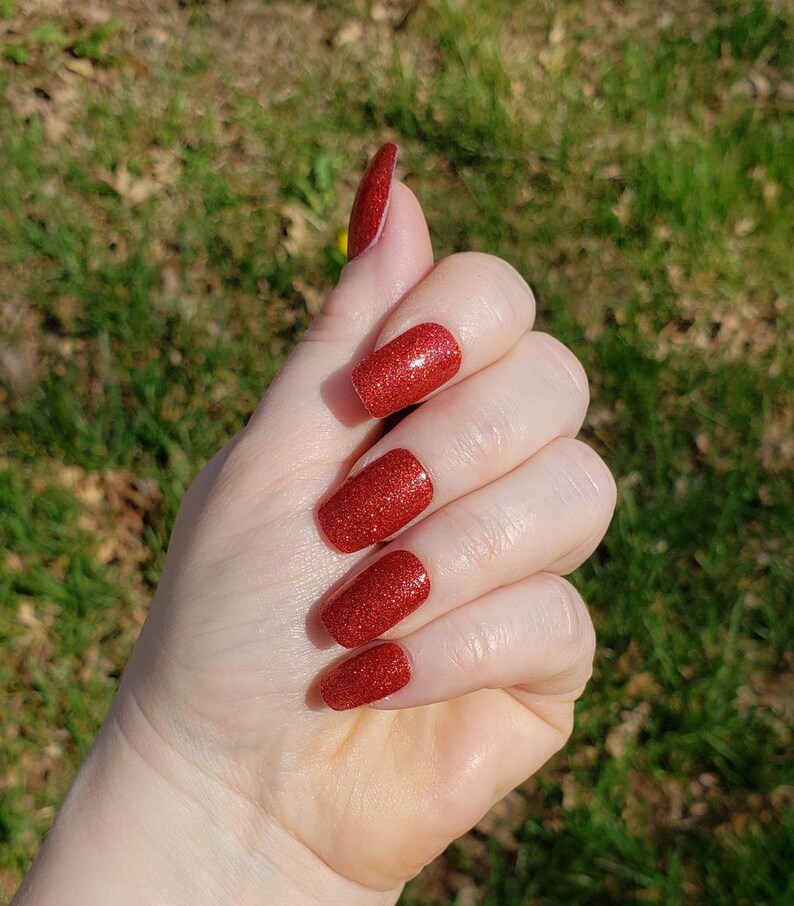 Red Ruby Slippers Glitter Real Nail Polish Wraps Sequins Red | Etsy