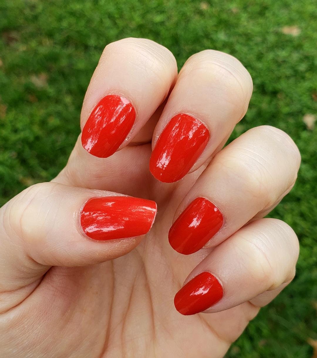 Bold Bright Red Rose Real Nail Polish Wraps Solid, Red Nail Wraps, Red ...