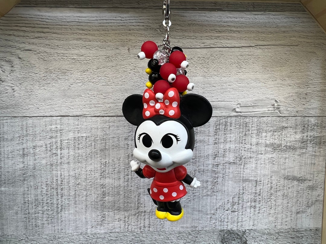 Disneys Minnie Mouse Funko Keychain Disney Key Fob Custom Beaded ...