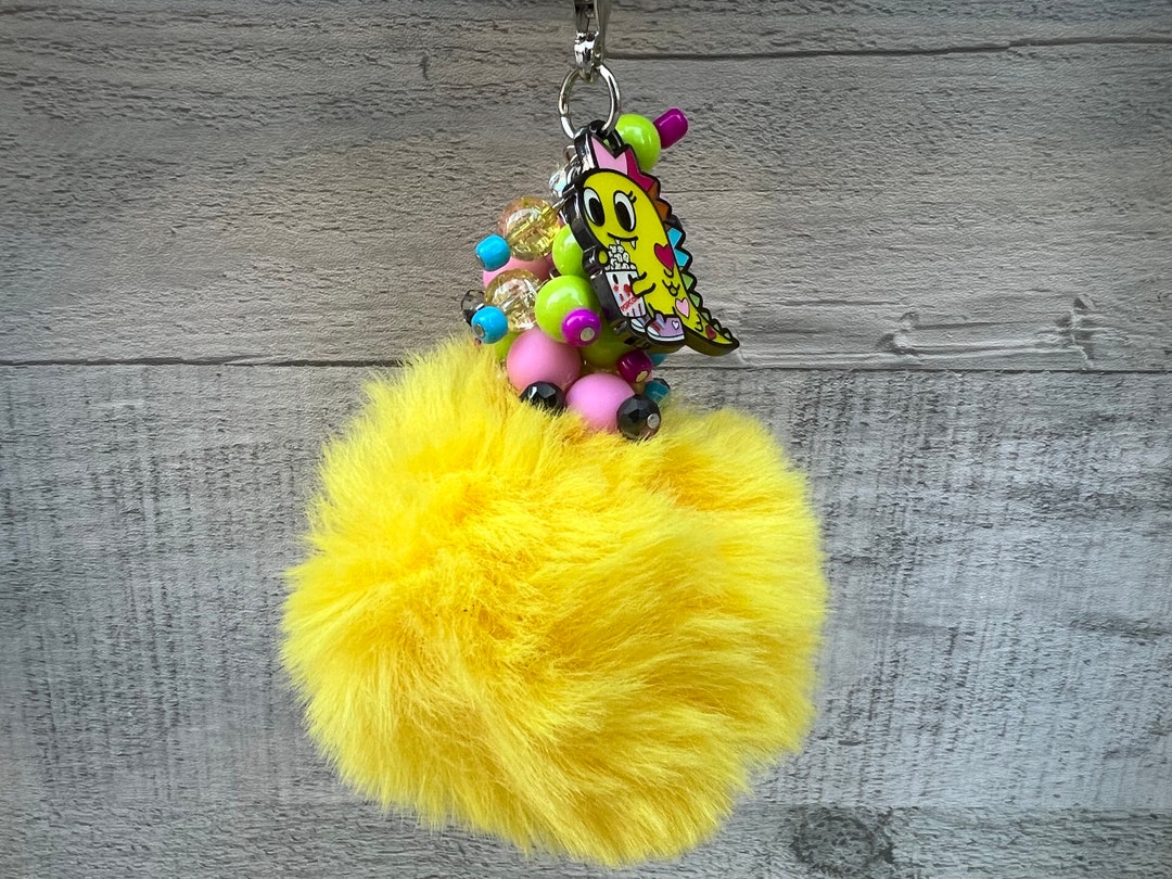 Custom Tokidoki Kaiju Pom Pom Keychain Toki Doki Key Fob Custom Beaded ...