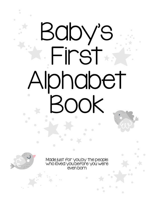 Baby's First Alphabet Book Printable Baby Shower, Baby Gift, Baby ...