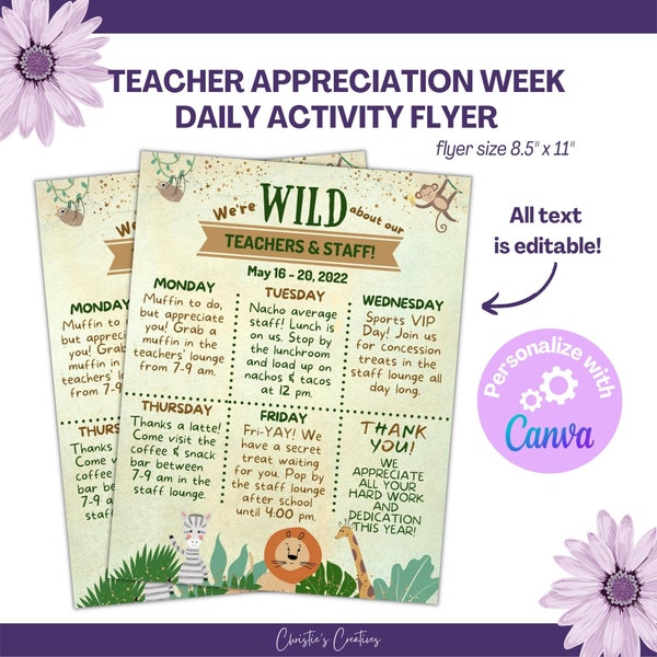 Teacher Appreciation Jungle - Etsy