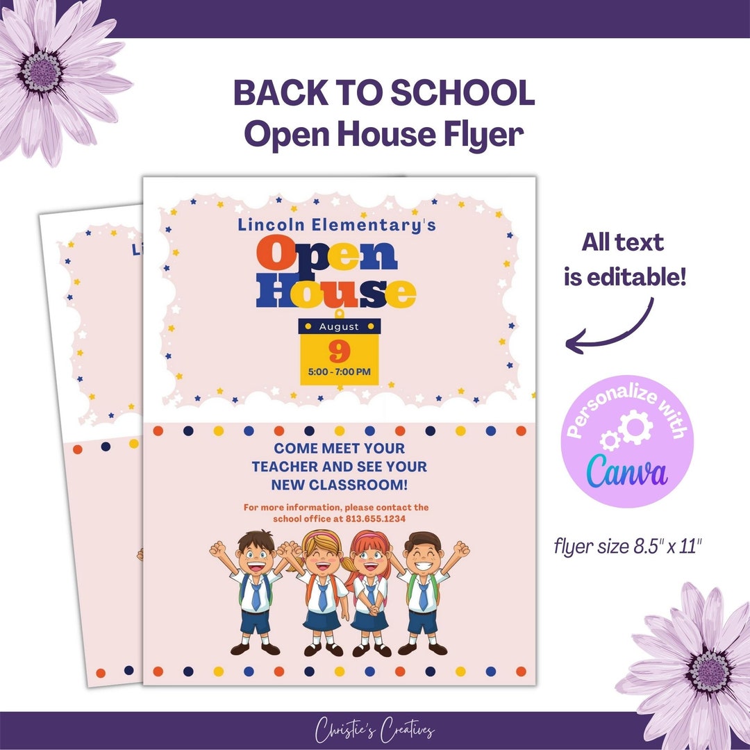 Back to School Open House Flyer | New Classroom Open House | Teacher ...