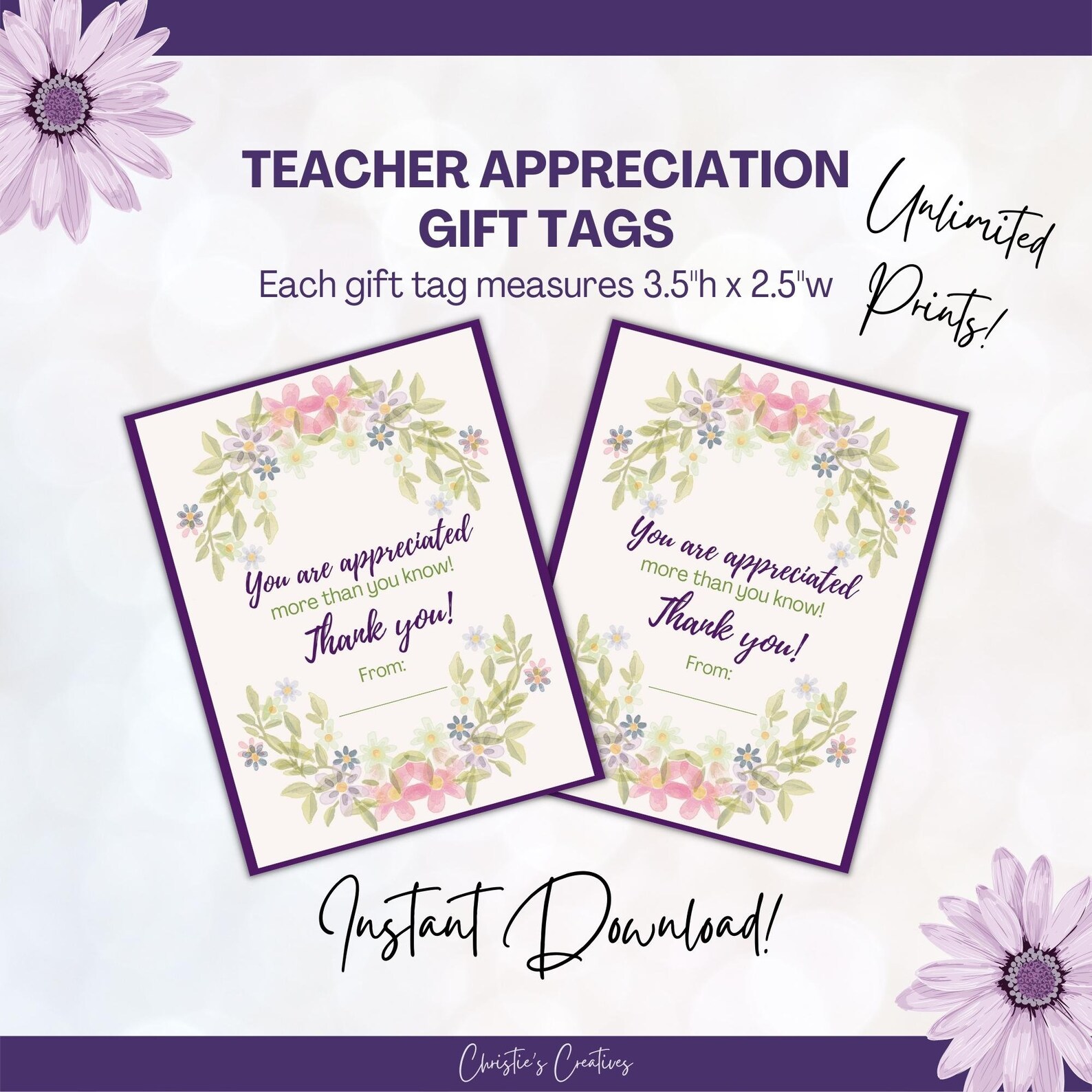 Printable Teacher Appreciation Gift Tags You Are Appreciated More Than ...