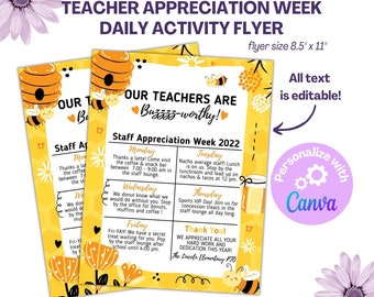 EDITABLE Nacho Themed Teacher Appreciation Week Itinerary - Etsy