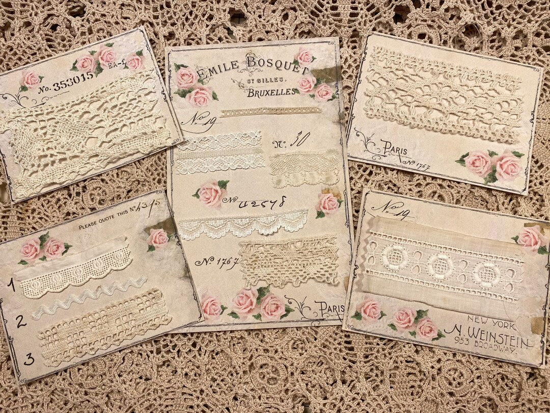 Sample and Inventory Cards With Vintage Laces Choose From 6 - Etsy