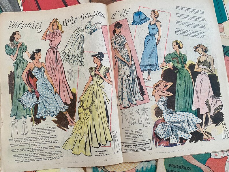 1949 1950 Le Petit Echo De La Mode, French Fashion Magazine, 24 Pages ...