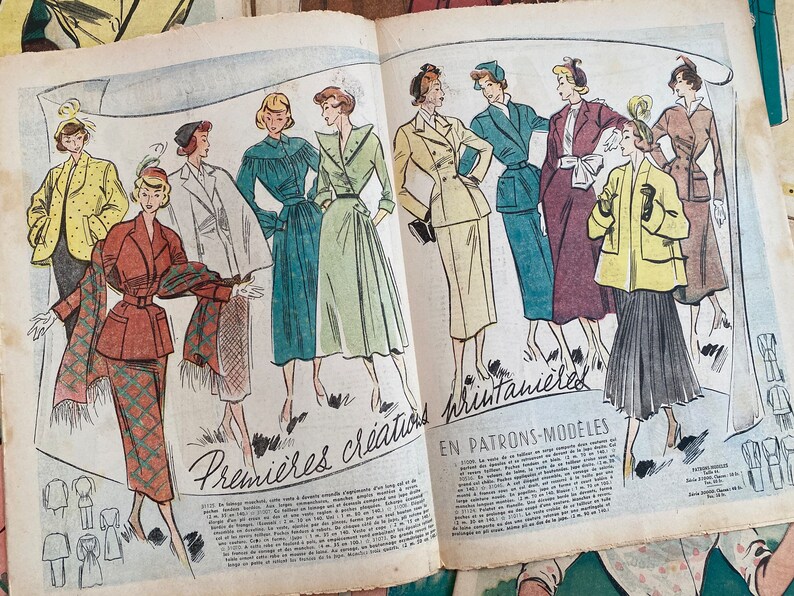 1949 1950 Le Petit Echo De La Mode, French Fashion Magazine, 24 Pages ...