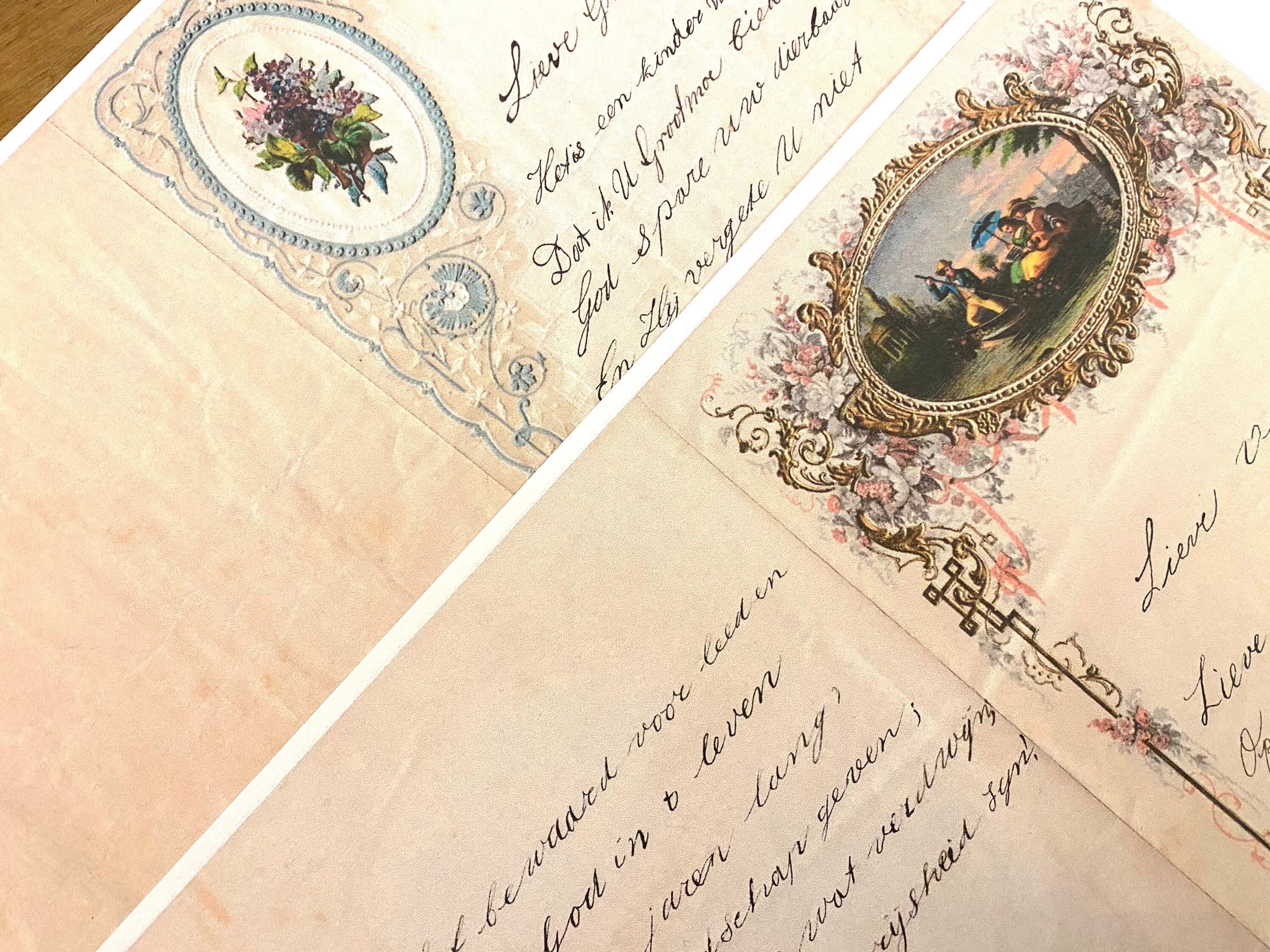 1880 1919 Antique Letters With Beautiful Images, 22 Page Digital ...