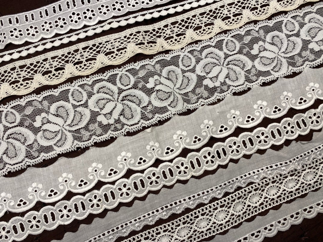 31 Laces, Broderie Anglaise, Crochet Trims in White and Cream, Almost ...