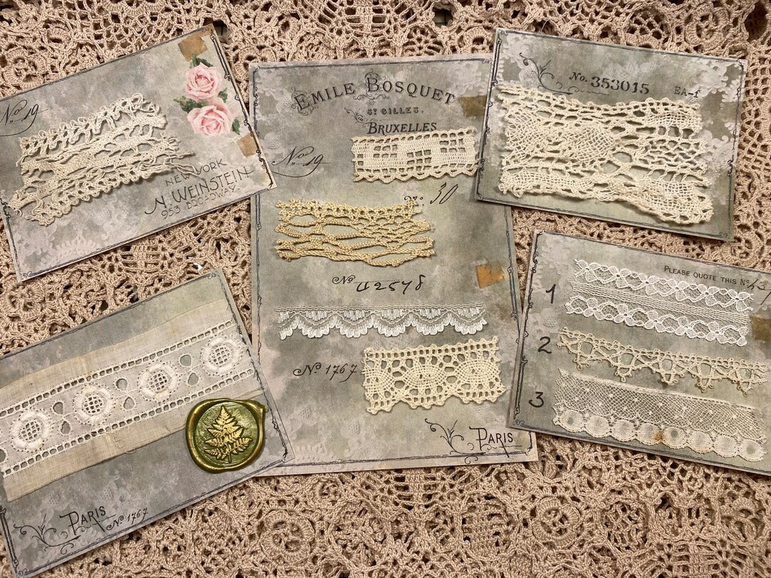 Set of Sample and Inventory Cards With Vintage Laces - Etsy