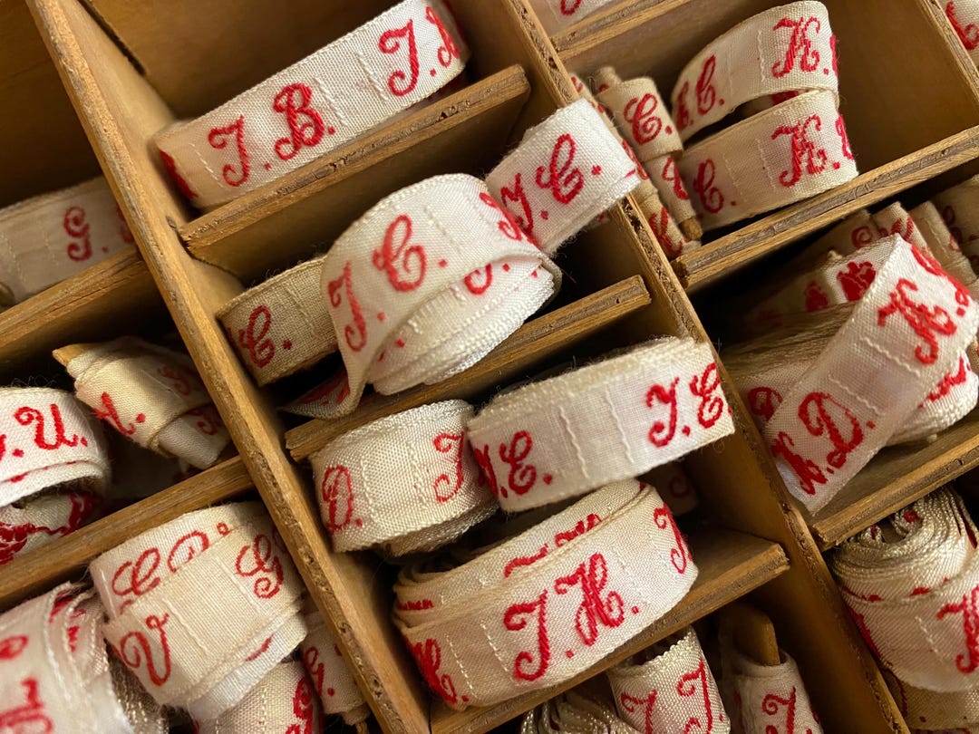 I.B. to J.Y. French Laundry Labels, Monograms, Initials, Ribbon Vintage ...