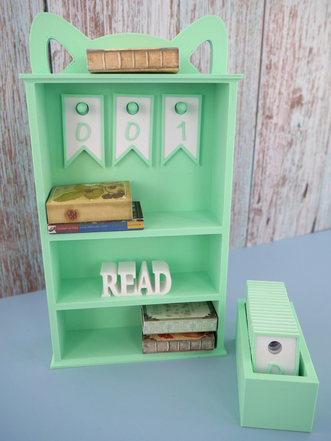 3D Printed Reading Tracker Bookcase | Annual Book Count Display Shelf ...
