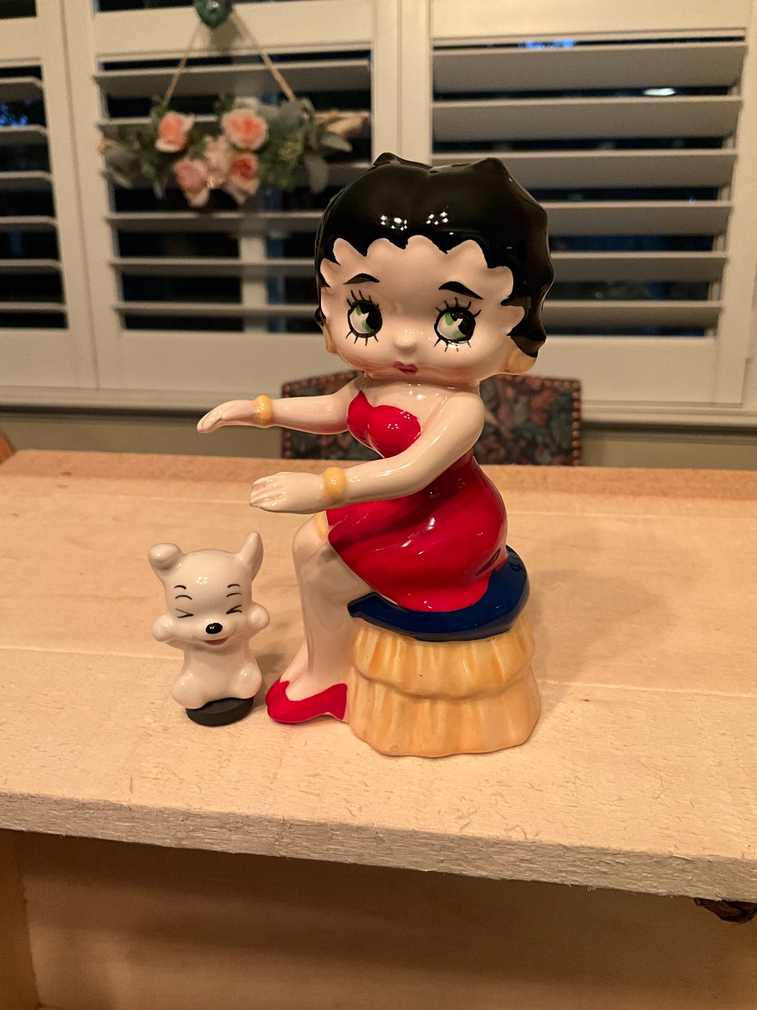 Betty Boop Porcelain Figure With Pudgy Etsy