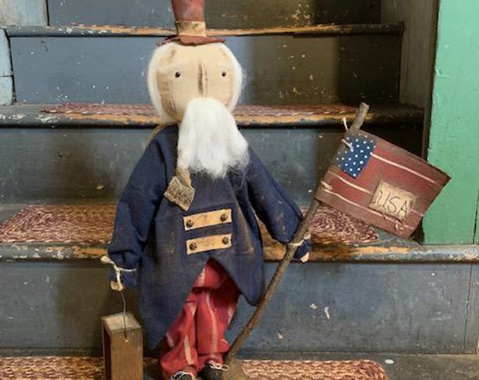 Handmade Primitive Uncle Sam - Etsy