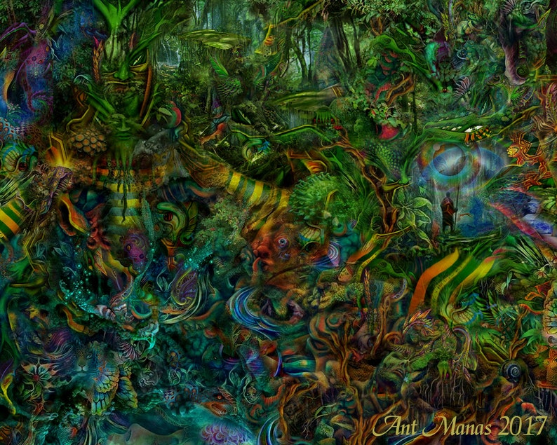 Art psychédélique art visionnaire photo-print. Forêt 1 - Etsy France
