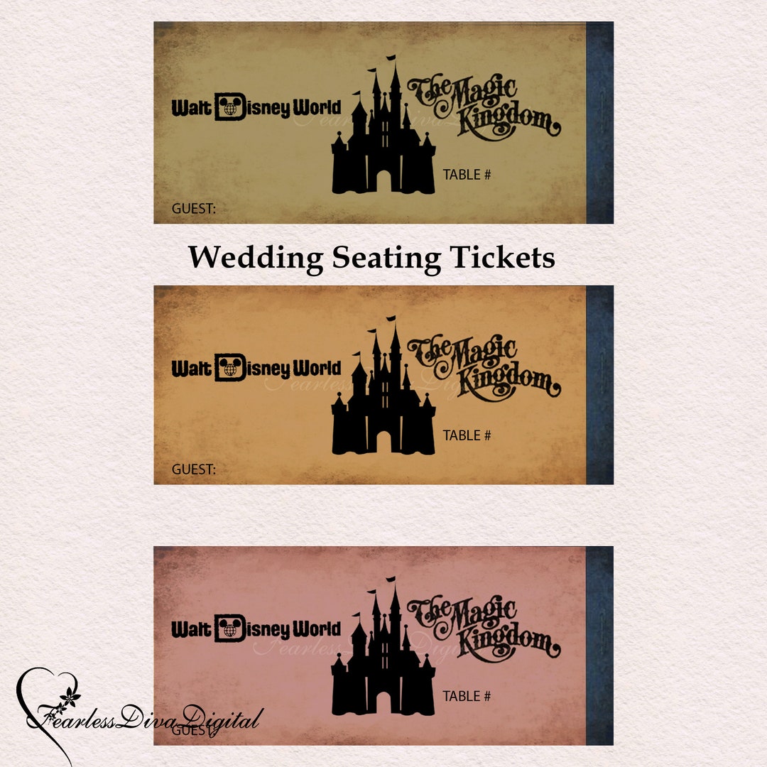 PRINTABLE Digital Vintage Theme Park Seating Tickets/place Cards ...
