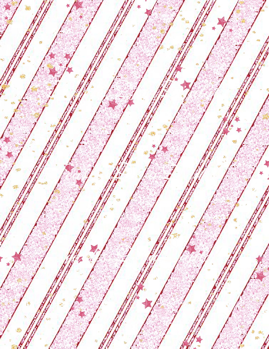 Digital Glittery Striped Christmas Scrapbook Paper Pink and White ...