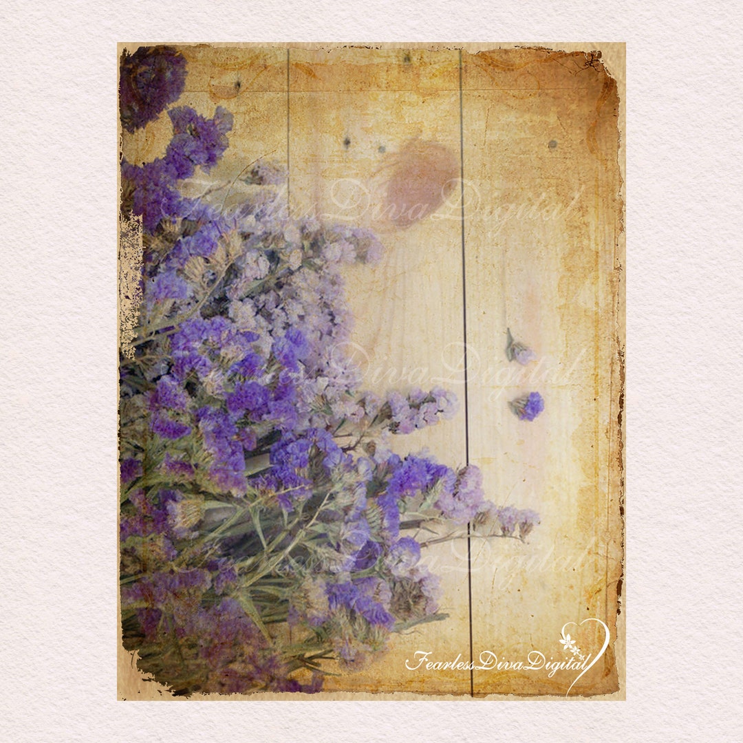 PRINTABLE Vintage Grungy Lavender Paper 11x8.5" 300 Dpi Instant ...