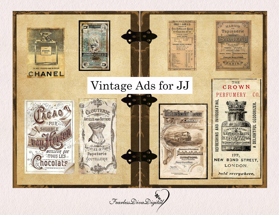 PRINTABLE Digital Small Vintage Ads for Junk Journals Antique Ads ...