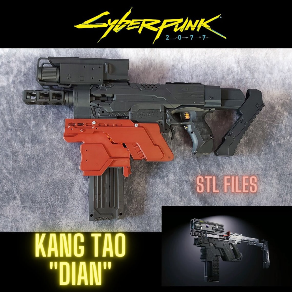 Nerf Mod Kit Cyberpunk Kang Tao dian, STL File 3D File for 3D Printing ...