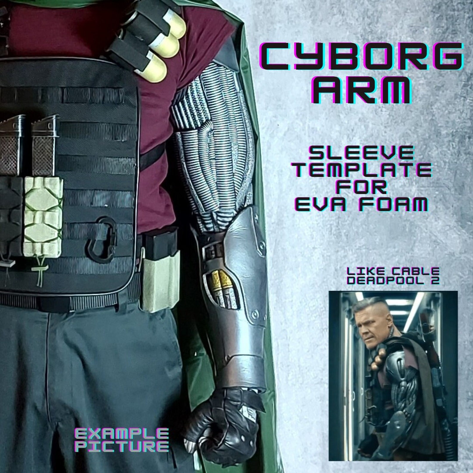 EVA Cutting Pattern EVA Foam Template for a Sleeve for Cosplay. for ...