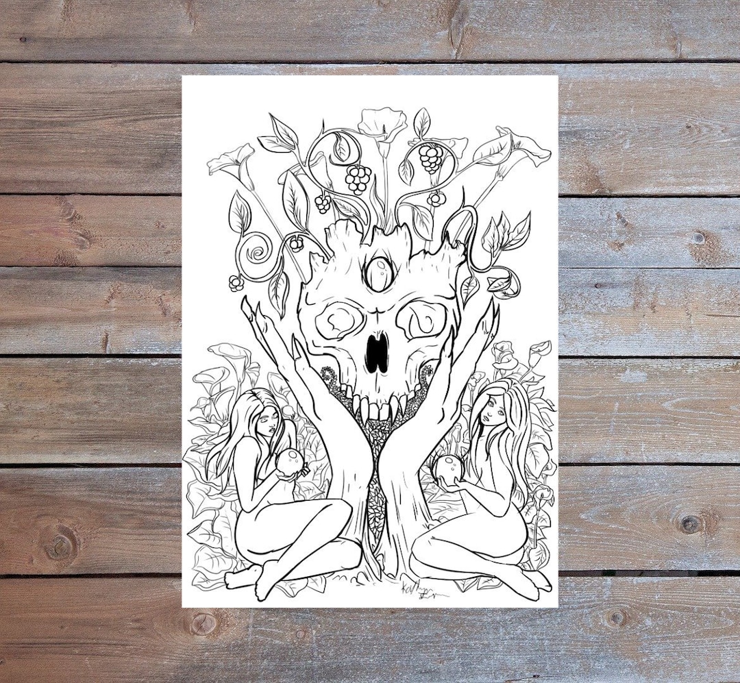 Witch Colouring Page, Earth Witch Coven, Digital Coloring Page ...
