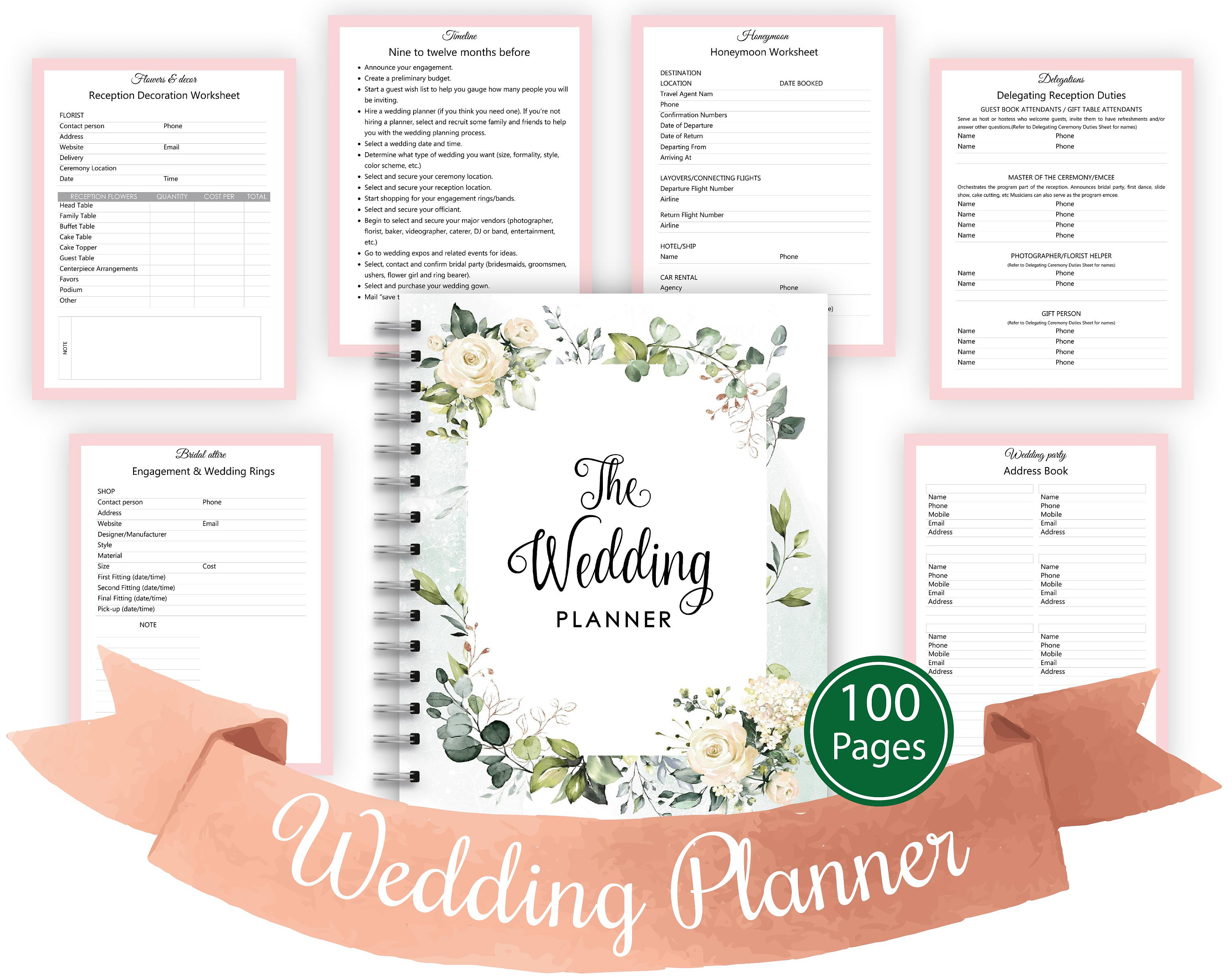 Wedding planner printable Wedding planning book PDF | Etsy